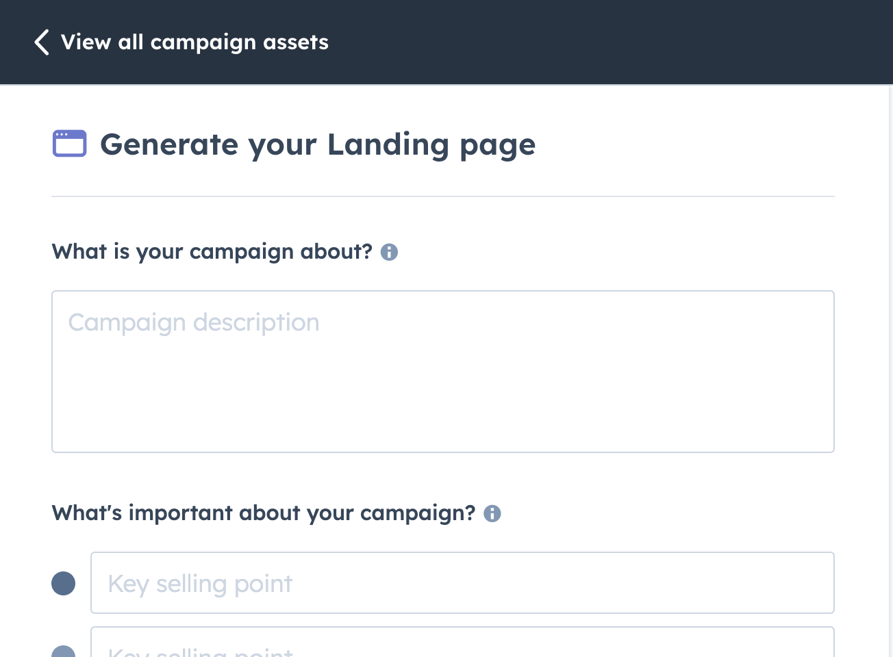 AI Landing Page Copy Generator | HubSpot